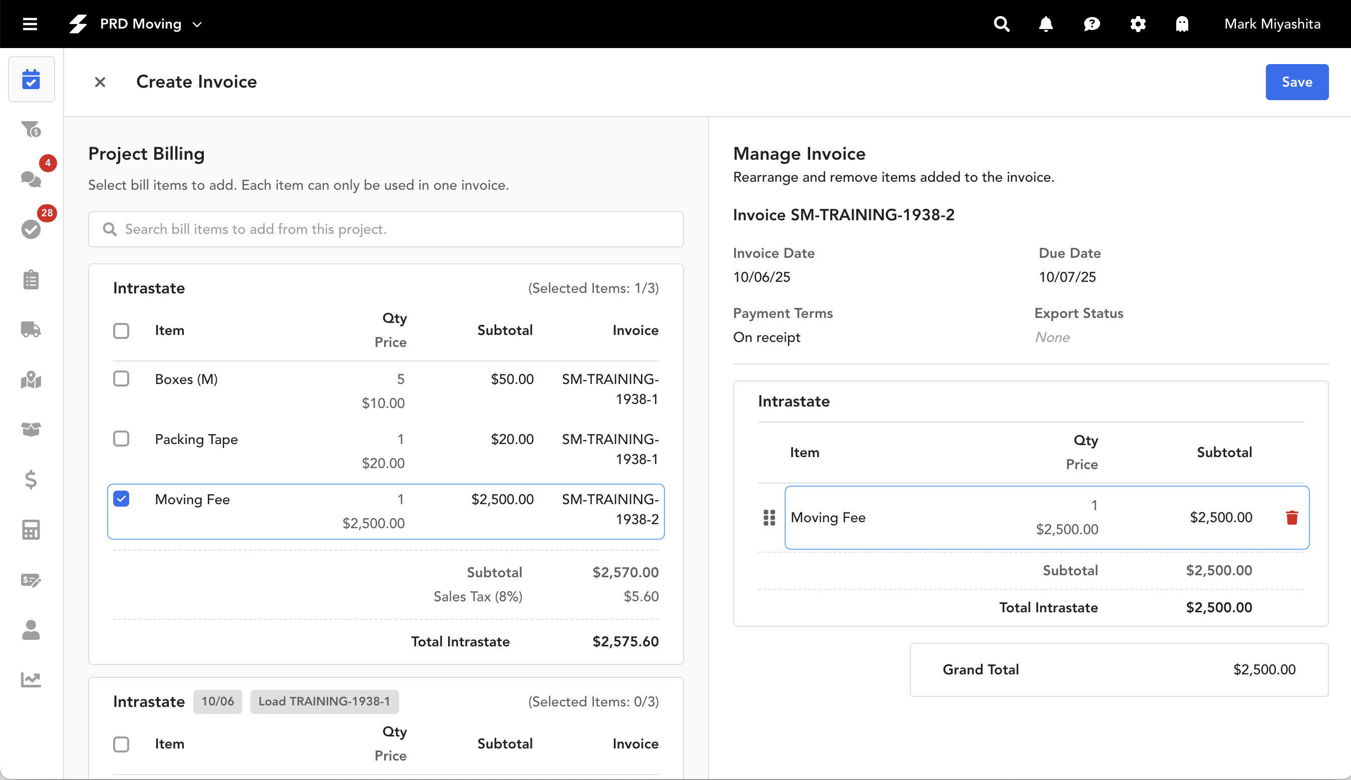 Accounting: Create Multiple Invoices – Supermove Help Center